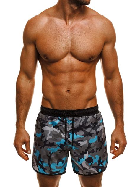 Modre Moške Kopalke V Vojaškem Vzorcu Athletic 0732 3 Pravimoskisi