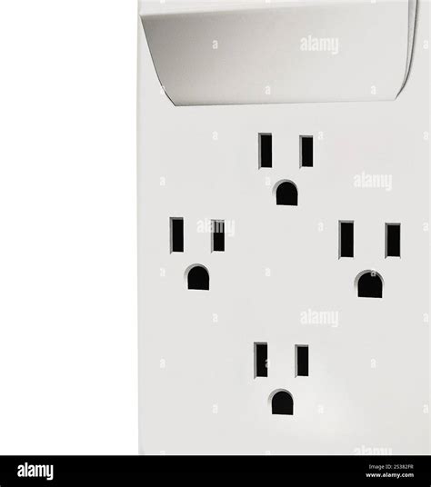 Multiple Electric Socket Adapter Isolated On White Background Multiple Electric Socket Adapter
