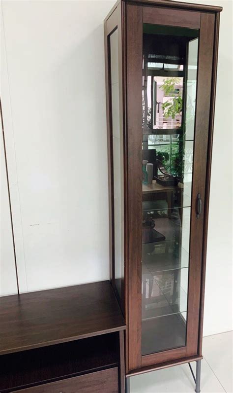 Ikea Tall Glass Cabinet Furniture And Home Living Furniture Shelves