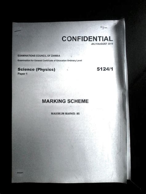 2019 Physics Gce Marking Key Pdf