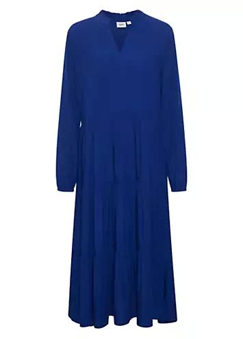 Saint Tropez Eda Loose Fit Long Sleeve Midi Dress Freemans
