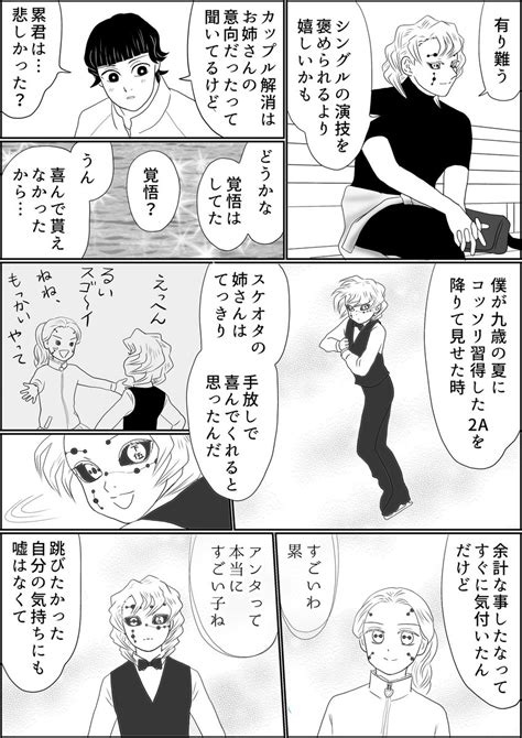 「魘夢and累の俺たちフィギュアスケータープロ・指導者編、「カナダより愛をこめて」、後編。送別会から一夜明け、本日午後イチの便」みみきゅうりの漫画