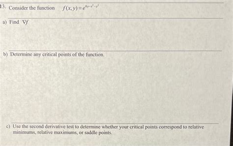 solved 3 consider the function f x y e4y−x2−y2 a find ∇f