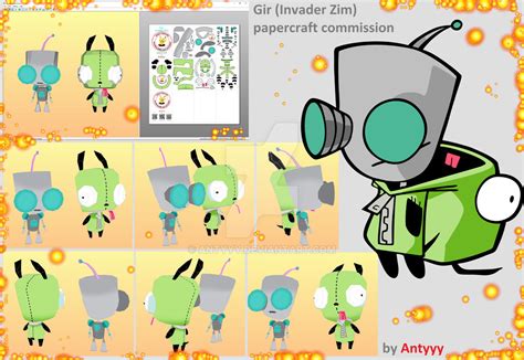 Gir Invader Zim Papercraft By Antyyy On Deviantart