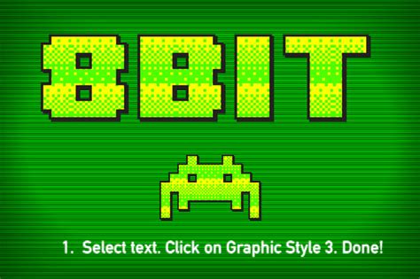 8 Bit Text Styles For Illustrator Layer Styles Including 8bit And Text
