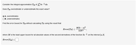 Solved Consider The Integral Approximation T20 Of Sa 3e