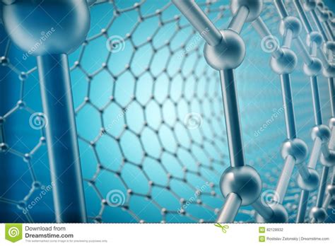 Rendering Abstract Tube Nanotechnology Hexagonal Geometric Form Close Up Concept Graphene