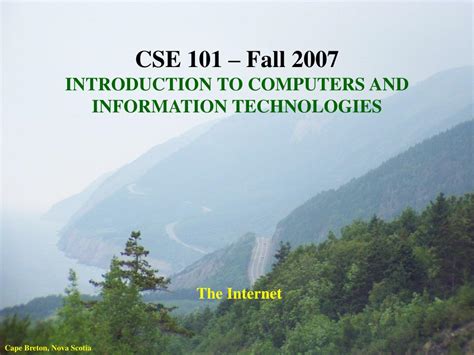 ppt cse 101 fall 2007 introduction to computers and information