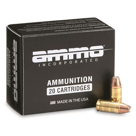 Ammo Inc Black Label 9mm Jacketed Hollow Point 115 Grain 20 Rounds