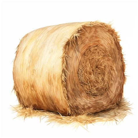 Premium Photo | Arafed bale of hay on a white background with a shadow generative ai