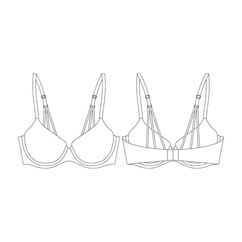 Premium Vector Template Strappy Back Push Up Bra Vector Illustration