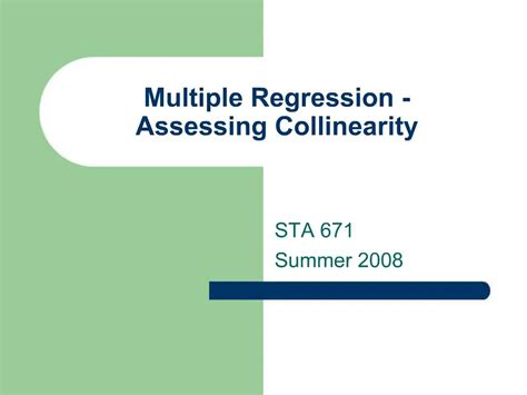 Ppt Multiple Regression Assessing Collinearity Powerpoint Presentation Id 1287721