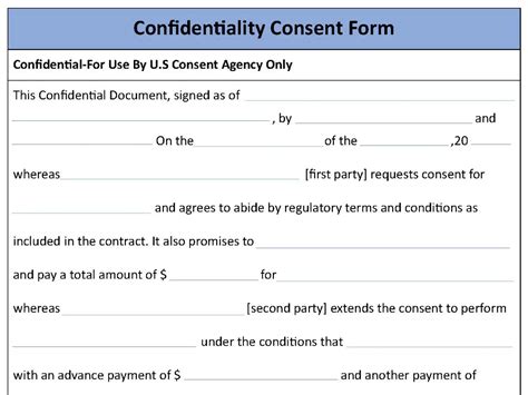 Confidentiality Consent Form Editable Pdf Forms