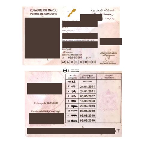 Prix Permis De Conduire Au Maroc Voiture B Bus D Camion C Moto A