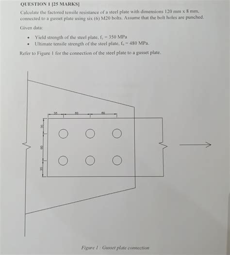 solved question 1 [25 ﻿marks]calculate the factored tensile