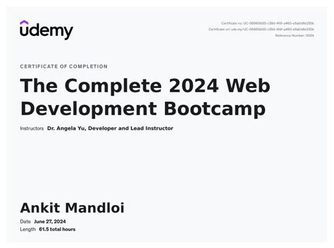 Completed The Complete 2024 Web Development Bootcamp Ankit Mandloi Posted On The Topic