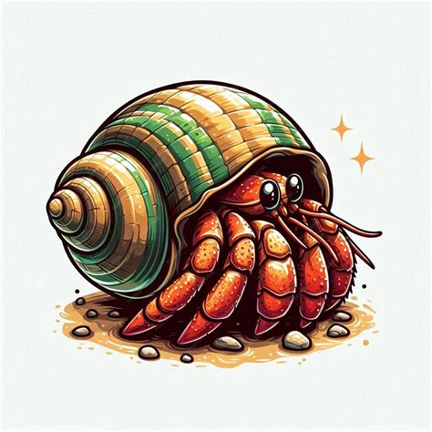 Premium Vector A Cute Hermit Crab Cartoon Vector Art Illustration