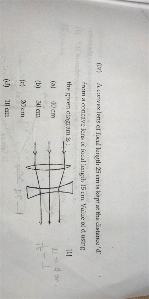 A Convex Lens Of Focal Length Cm Is Kept At The Distance D From A