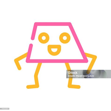 사다리꼴 기하학적 모양 문자 컬러 아이콘 벡터 일러스트 레이 션 교육에 대한 스톡 벡터 아트 및 기타 이미지 교육 귀여운