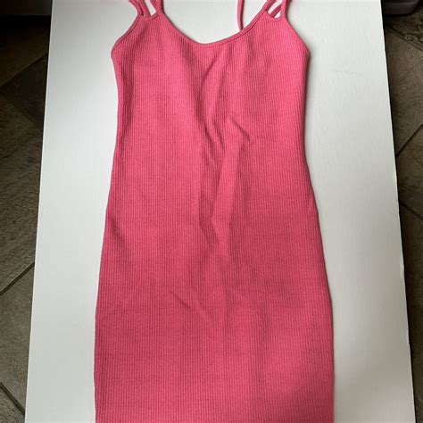 Zara Hot Pink Body Con Dress Size Small Never Worn Depop