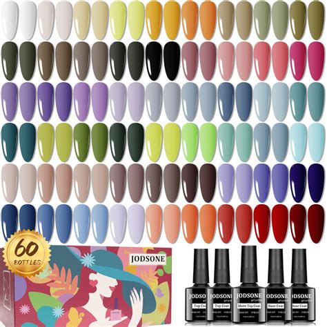Jodsone 60 Pcs Gel Nail Polish Set All Seasons No Wipe