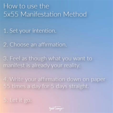 How To Use The 5x55 Manifestation Method And Manifest What You Want In 5