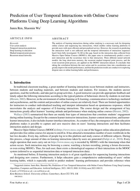 Pdf Prediction Of User Temporal Interactions With Online Course Platforms Using Deep Learning