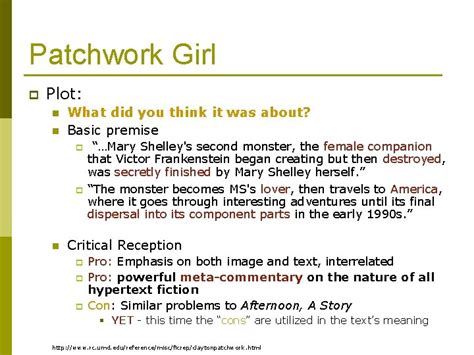 Patchwork Girl A Brief Overview Of Hypertext Literature