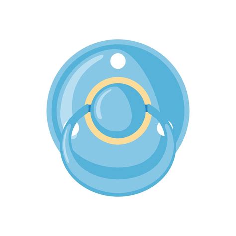 Blue Baby Pacifier Icon In Flat Style Isolated On White Background Vector Illustration
