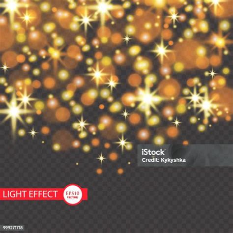 벡터 골드 반짝이 입자 배경 럭셔리 풍부한 카드 인사에 대 한 효과 반짝이 텍스처 투명 한 배경에서 폭발에서 스타 먼지 불꽃 0
