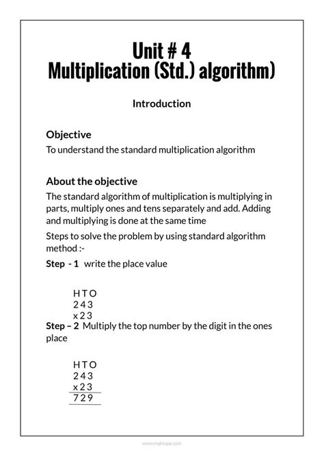 Multiplication Standard Algorithm By Makkajai Monster Flipsnack