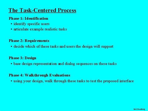 Taskcentered System Design How To Develop Task Examples