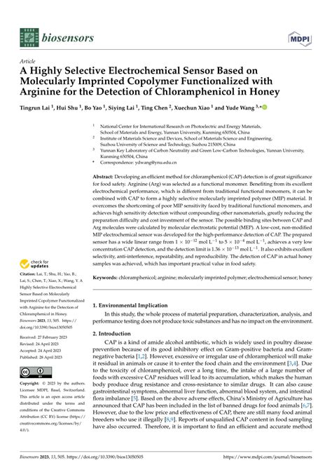 Pdf A Highly Selective Electrochemical Sensor Based On Molecularly Imprinted Copolymer
