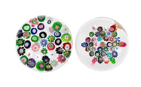 Bonhams Two Clichy Spaced Millefiori Paperweights Circa 1850