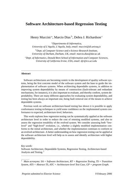 pdf software architecture based regression testing dokumen tips
