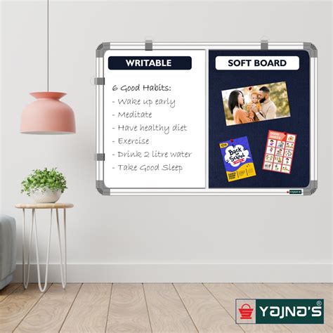 Yajnas® 59x41 Cm Premium Combination Board Non Magnetic Whiteboard