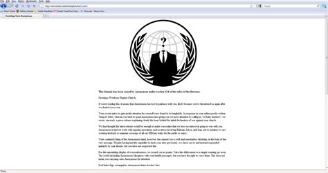 Anonymous Hackers Send A Video Message To Westboro Baptist Church