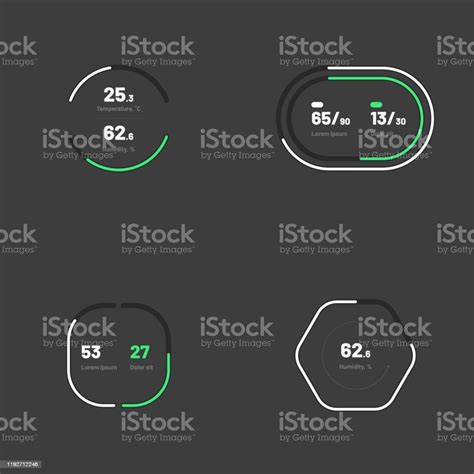 Set With Collection Of Indicator Template Dashboard Ui And Ux Kit Stock