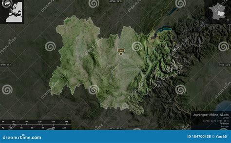 Состав Auvergnerhonealpes Франции Спутник Иллюстрация штока