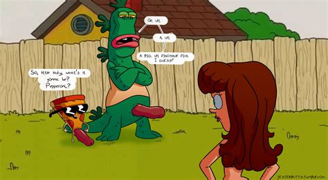 Rule 34 Blargsnarf Brown Hair Dinosaur Eyewear Female Food Green Eyes