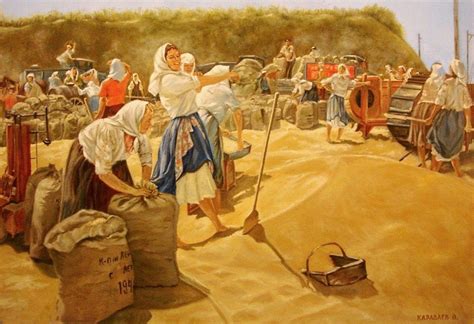Эпохальная картина «Хлеб Татьяны Яблонской Краска Картины Реализм