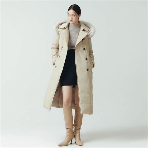 잇미샤 폭스퍼 트리밍 구스다운 롱패딩 Itnczpd620 Beige 감도 깊은 취향 셀렉트샵 29cm