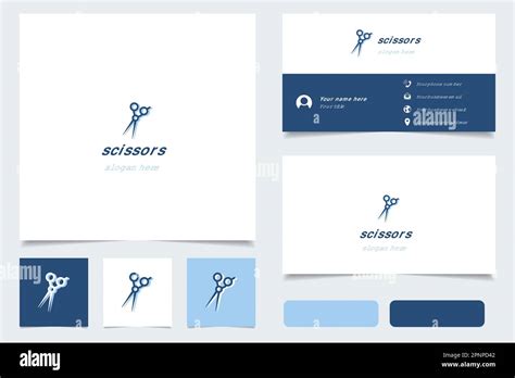 Scissors Logo Design With Editable Slogan Branding Book And Business