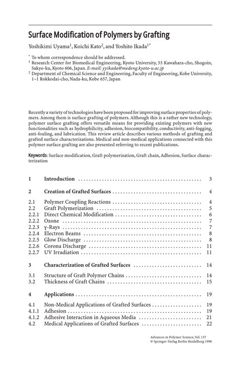 Pdf Advances In Polymer Science