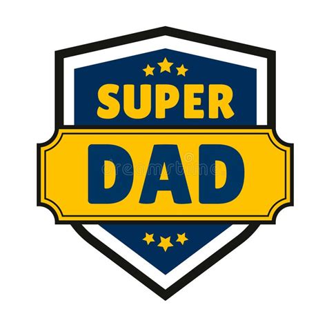 A Superhero Inspired Shield Design With Super Dad Text Super Dad Shield Badge Stock
