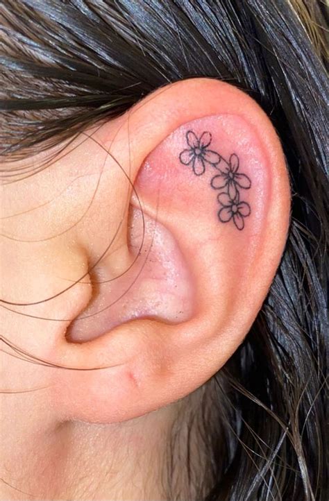 Butterfly Tattoo Behind Ear