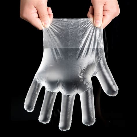 Disposable Polythene Plastic Pe Gloves Food Safe Cleaning Gloves 100 Pcs