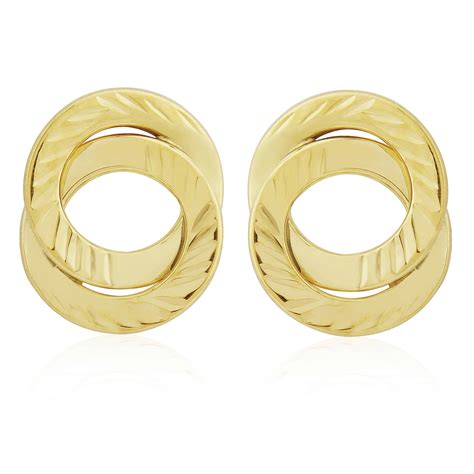 9ct Yellow Gold Diamond Cut Knot Earrings Charles Nobel