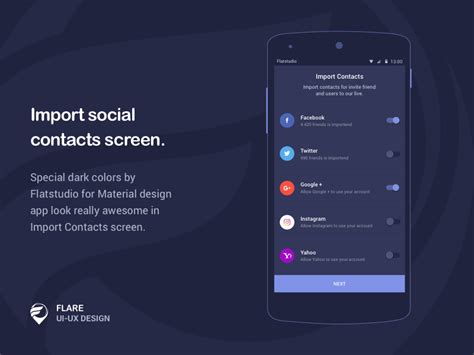 Import Contacts Screen App Design Material Design Screen Design