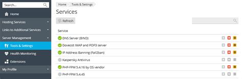 Monitoring System Services Plesk Onyx Documentation